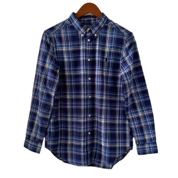 Ralph Lauren | Shirts & Tops | Ralph Lauren Blue And White Plaid Button Down Long Sleeve Shirt ...